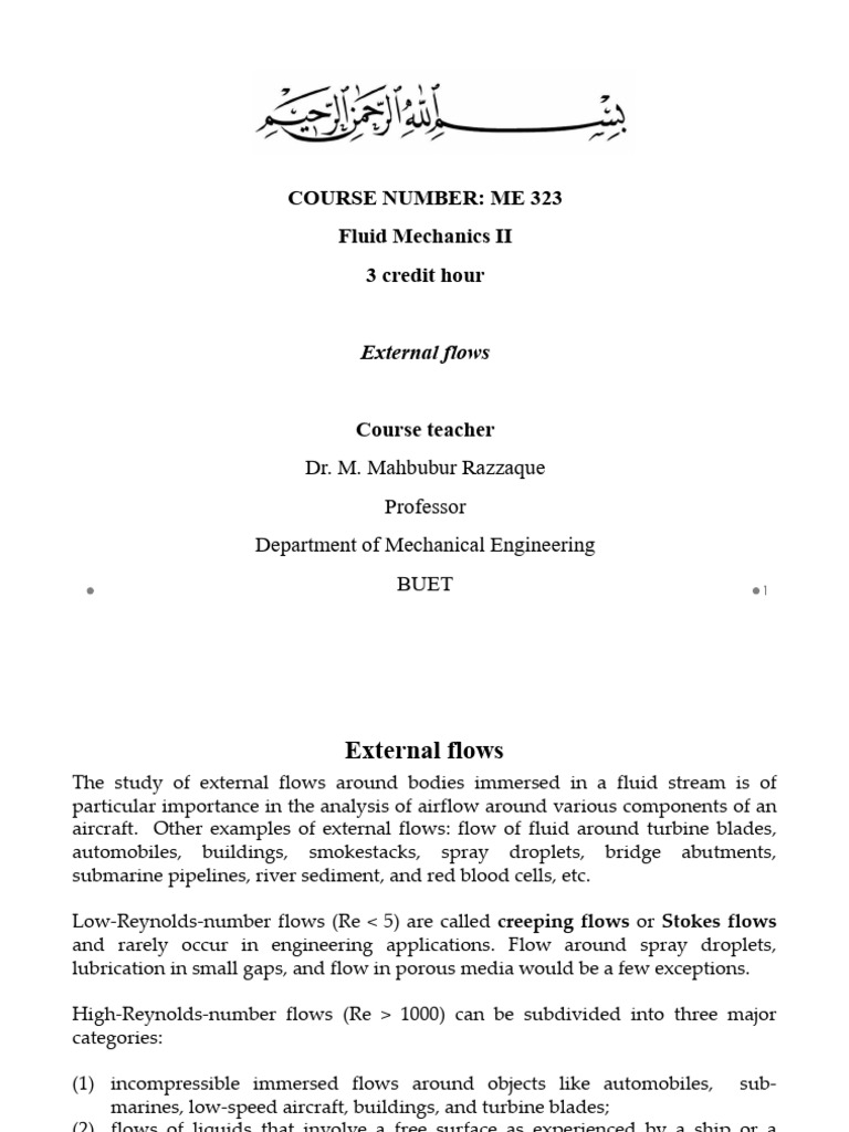 External Flows 1of2 | PDF | Boundary Layer | Fluid Dynamics