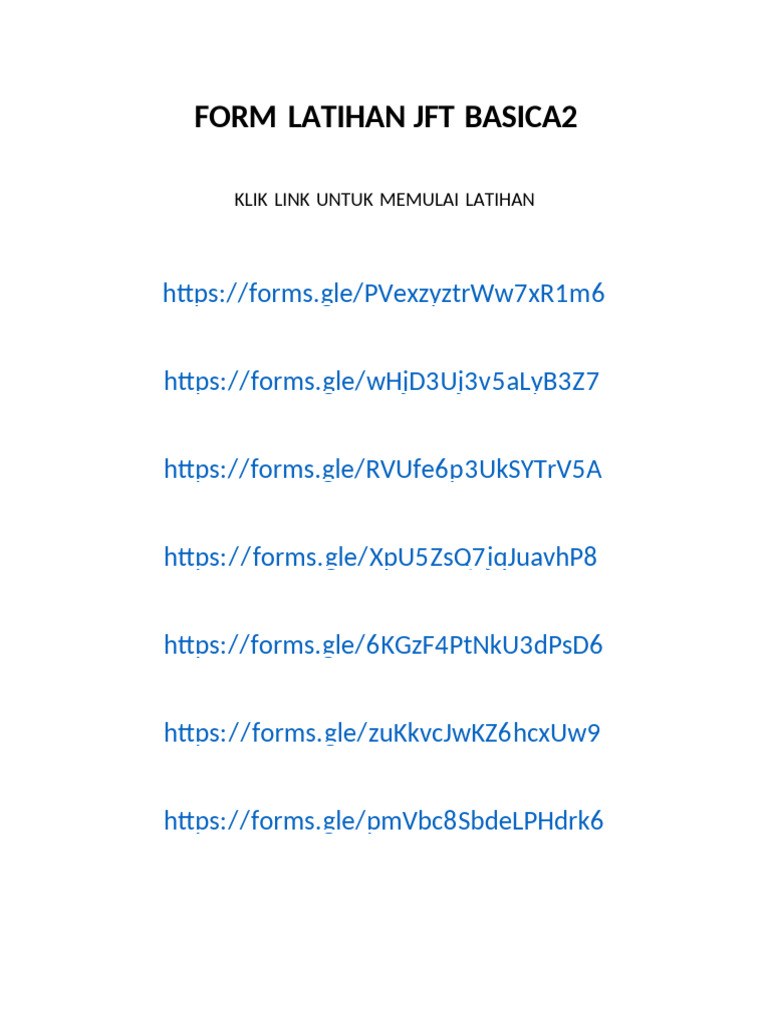 Salinan Dari Form Latihan JFT Basica2 | PDF