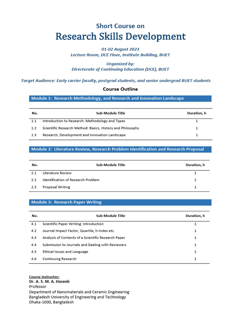 Research Skill Development | PDF | Engineering | Academia