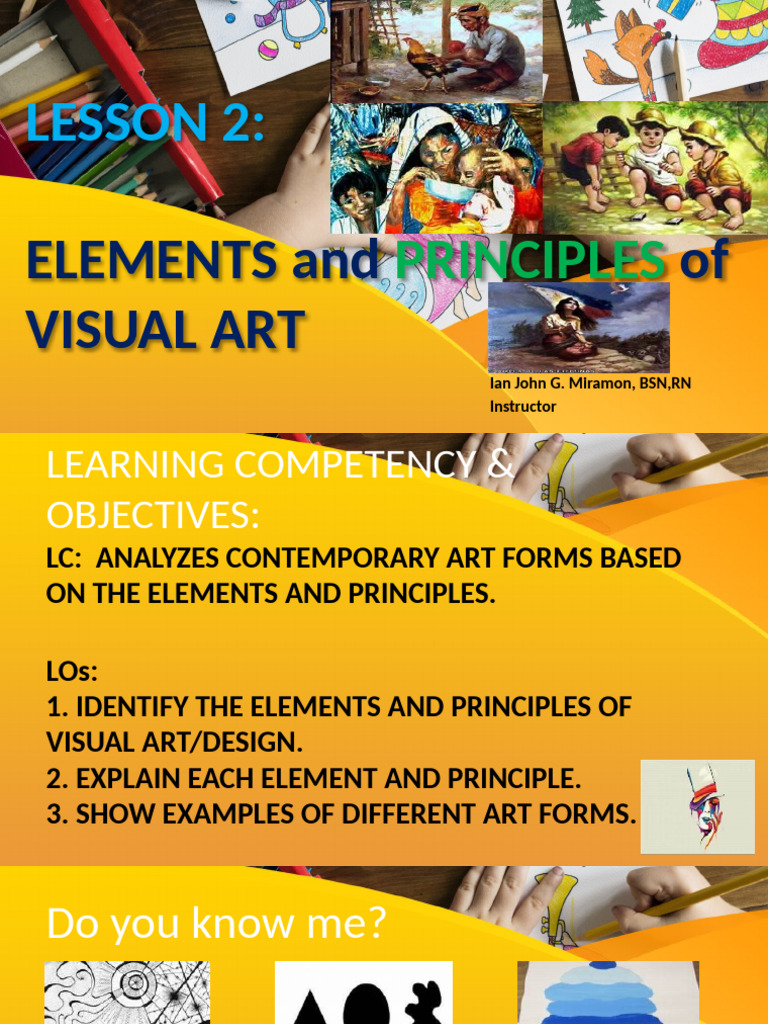 Contemporary Arts Week 2 Art Forms Elements Principles 1 | PDF | Composition (Visual Arts) | Color