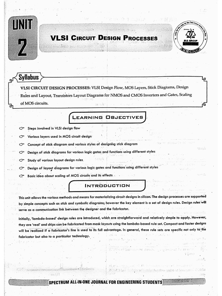 Cmos Vlsi Unit 2 Spectrum | PDF