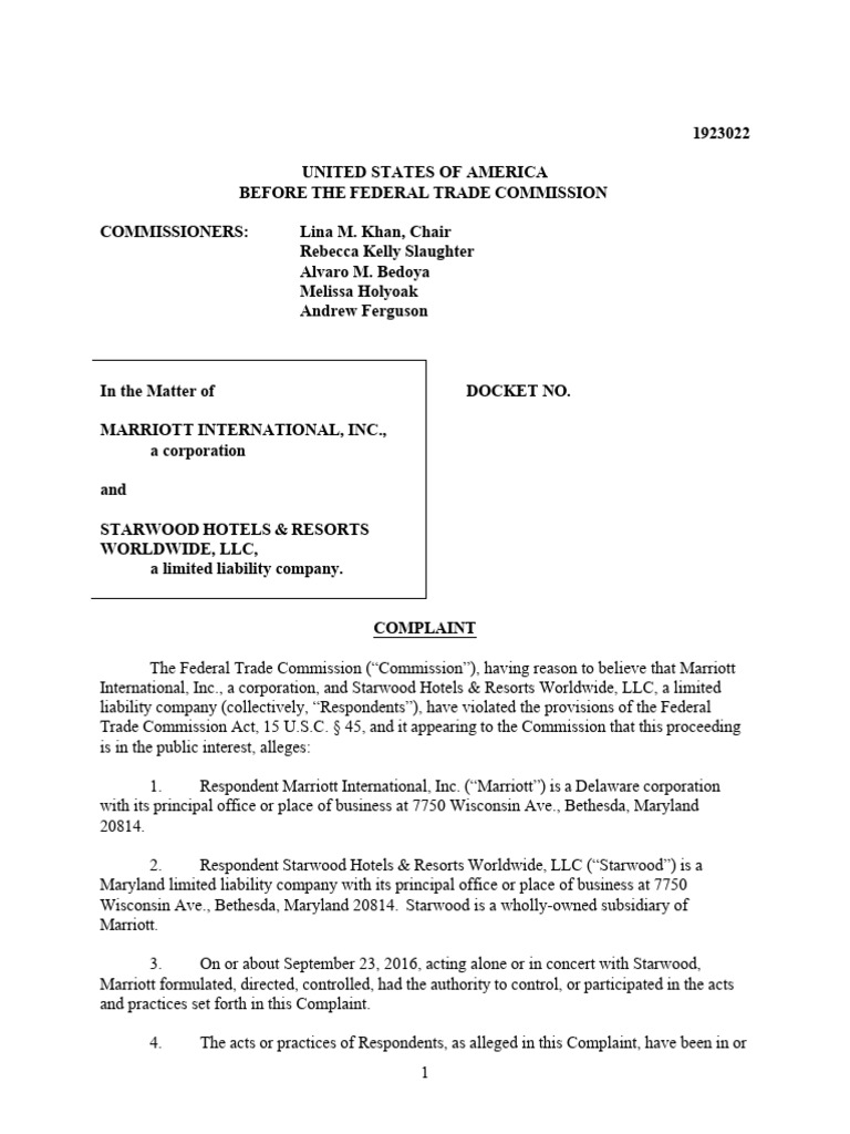 Marriott Complaint | PDF | Security | Computer Security