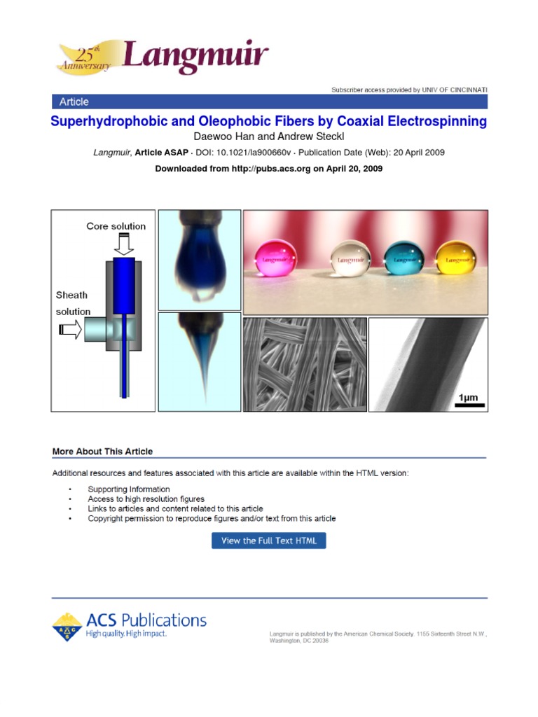 Teflon AF 2400 Electrospun | PDF | Hydrophobe | Chemistry