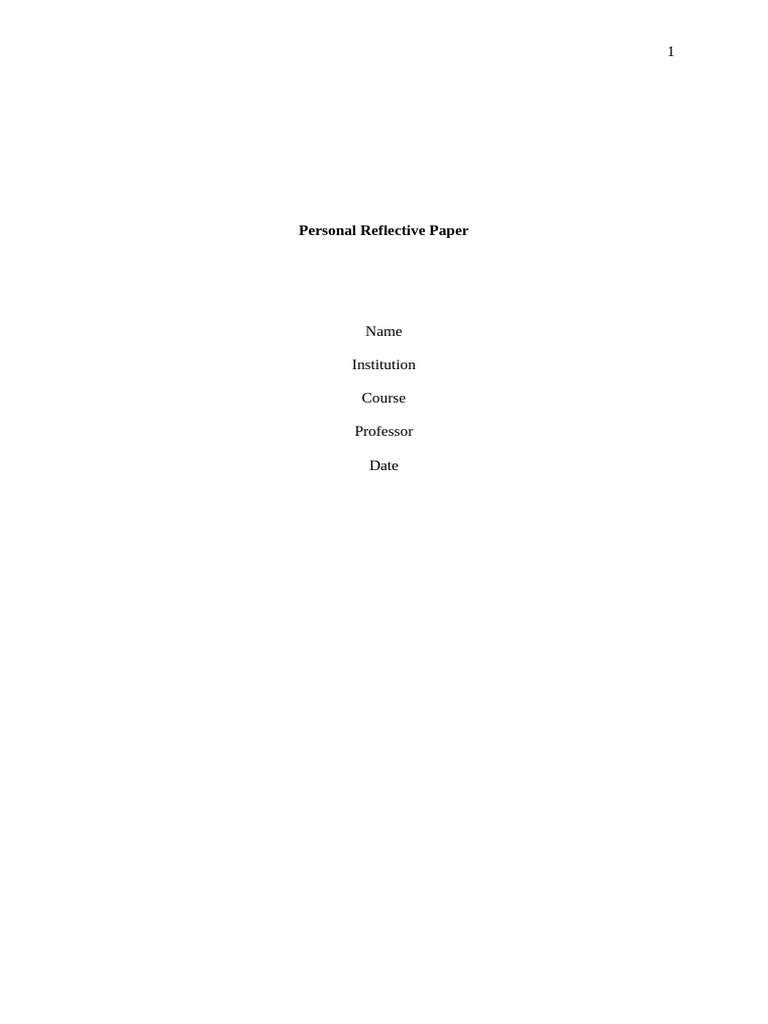 Personal Reflective Paper | PDF | Knowledge | Identity (Social Science)