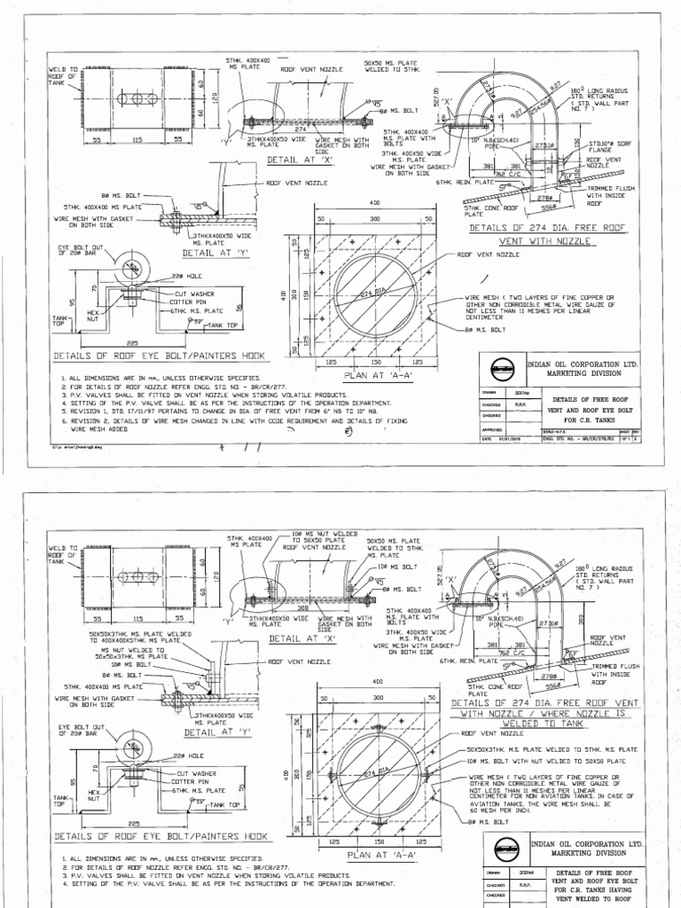 Details of Free Roof Vent and Roof Eye Bolt For CR Tanks Final | PDF ...