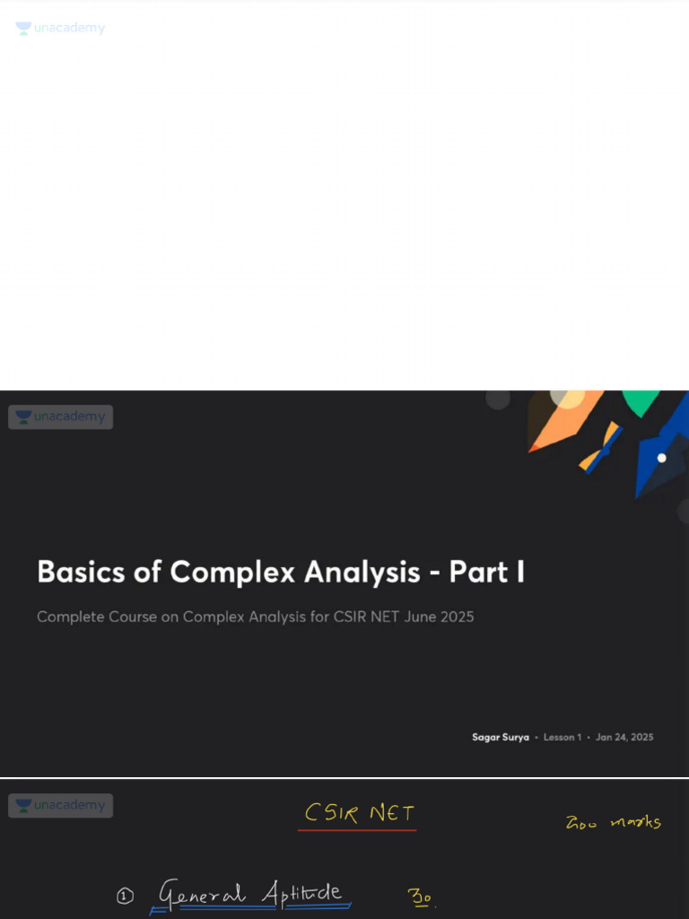 Basics of Complex Analysis - Part I With Anno 1749394357225 | PDF