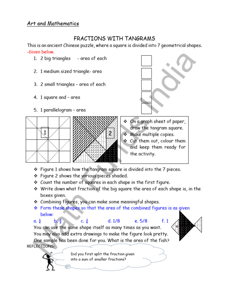 Fractions With Tangrams - Text.marked | PDF | Area | Shape