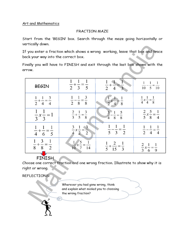 Fractions Maze - Text.marked | PDF