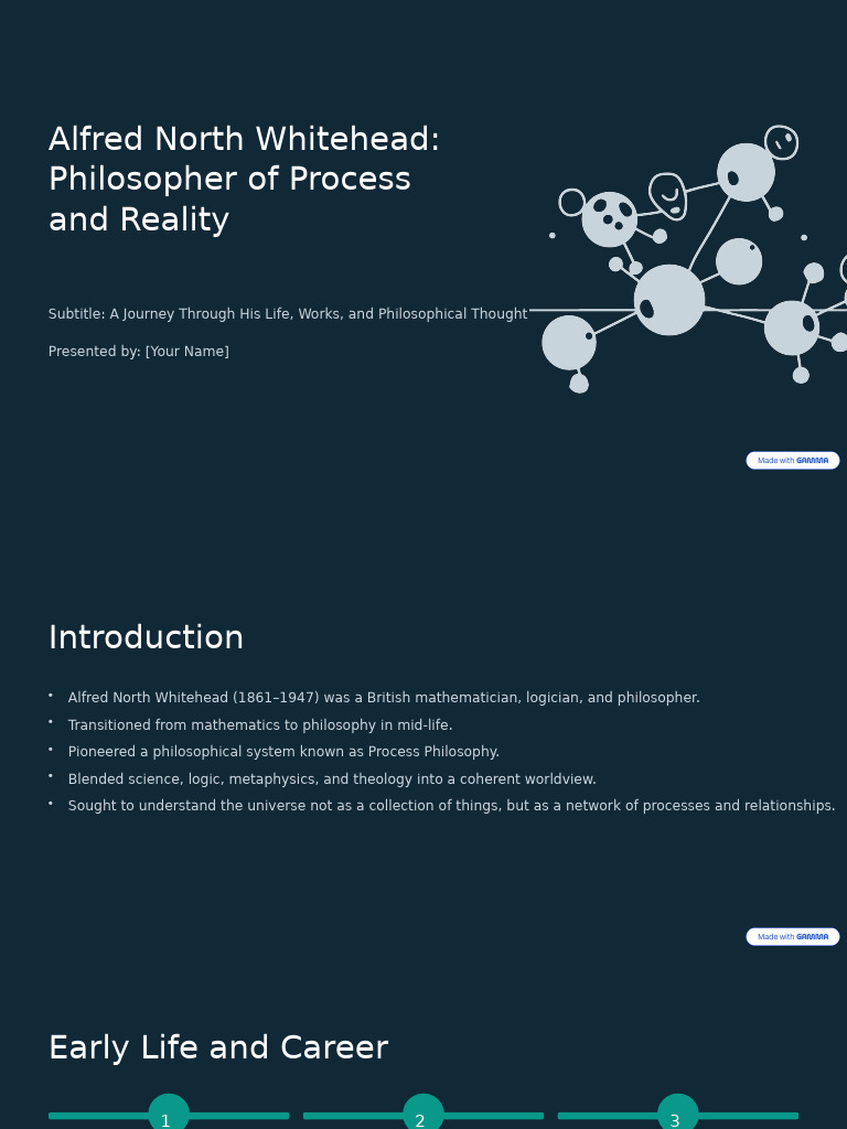Alfred North Whitehead Philosopher of Process and Reality | PDF ...
