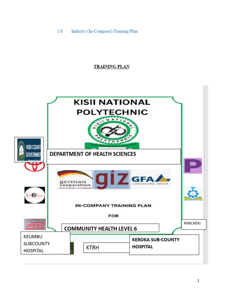 In-Company Community Health Training Plan | PDF | Evaluation ...
