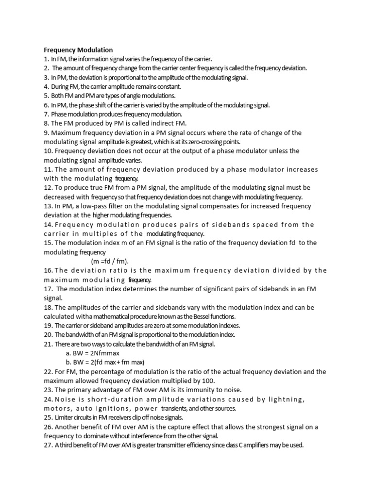 Frequency Modulation Overview | PDF | Frequency Modulation | Modulation