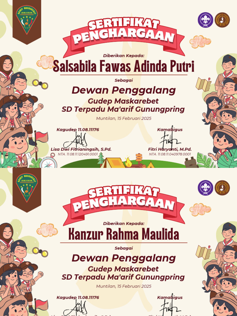 (Bulk 1) Sertifikat Putri | PDF