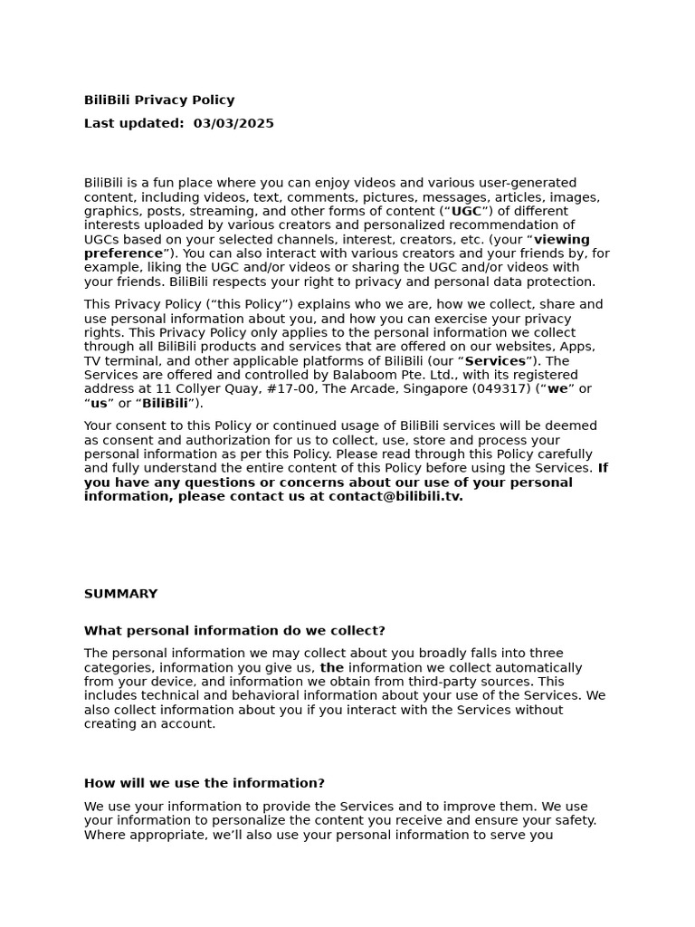 BiliBili Privacy Policy | PDF | Http Cookie | Computing