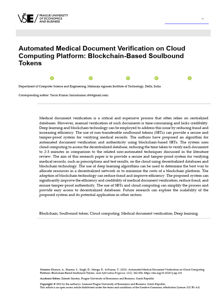 Automated Medical Document Verification On Cloud Computing Platform ...
