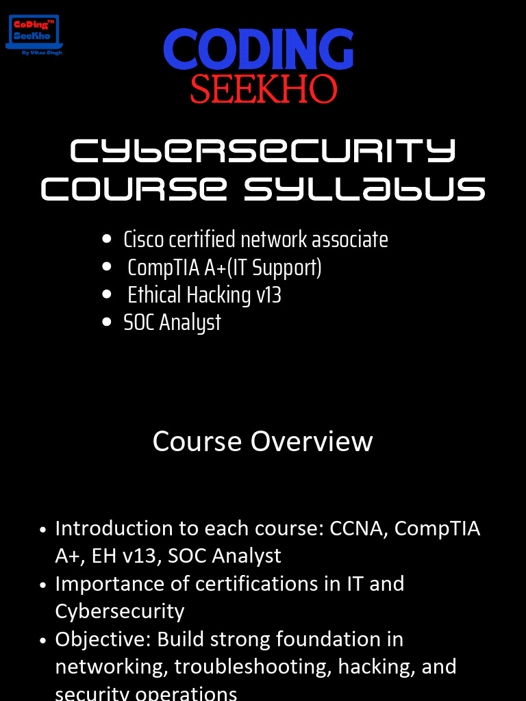 Cybersecurity Course Syllabus | PDF | Security | Computer Security