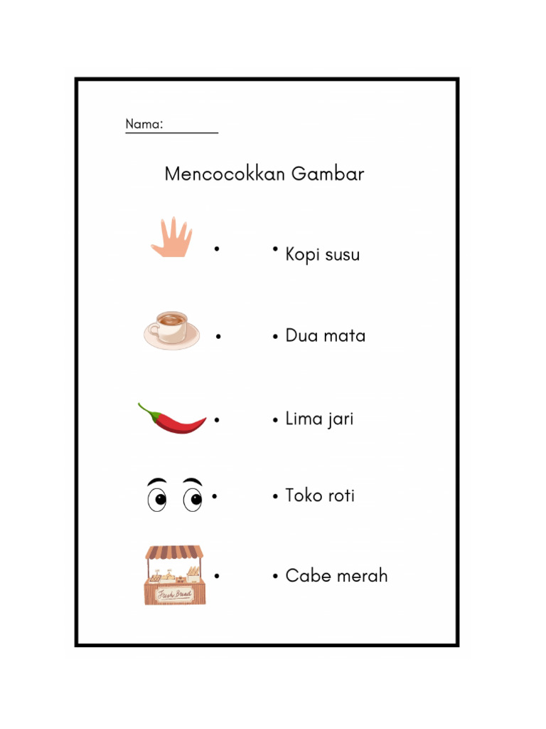 Worksheet Baca Suku Kata | PDF