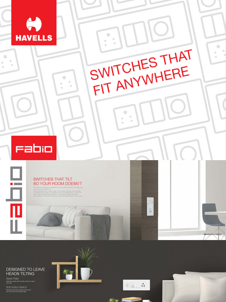 Havells Fabio Switches Catalogue 2017 | PDF | Switch | Electrical Connector