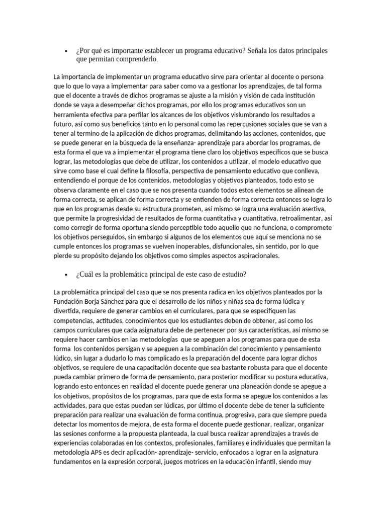 Importancia de los Programas Educativos | PDF | Plan de estudios ...