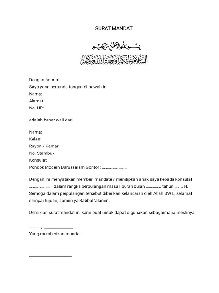 Surat Mandat Kosong | PDF