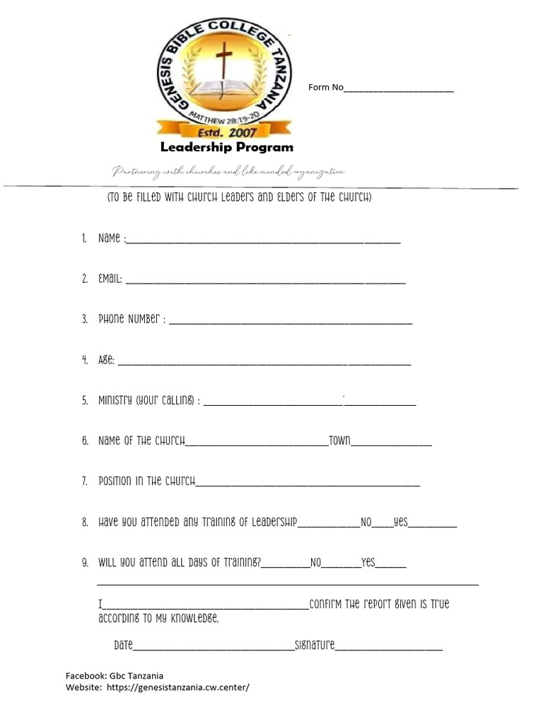 Leadership Form | PDF