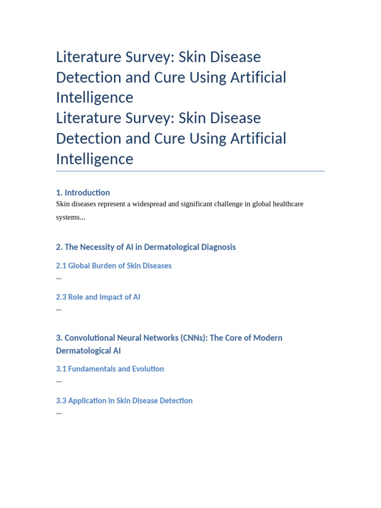 Skin Disease AI Literature Survey Final | PDF