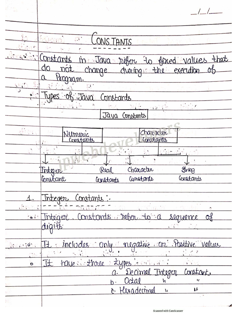 Java Constants | PDF