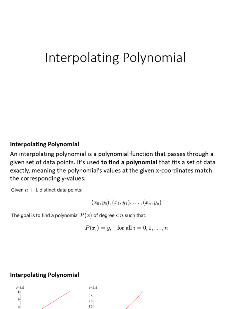 Interpolating Polynomial | PDF | Interpolation | Finite Difference
