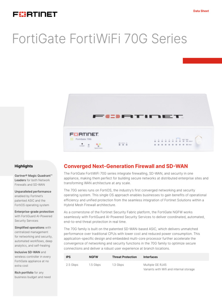 Fortigate Fortiwifi 70g Series | PDF | Security | Computer Security