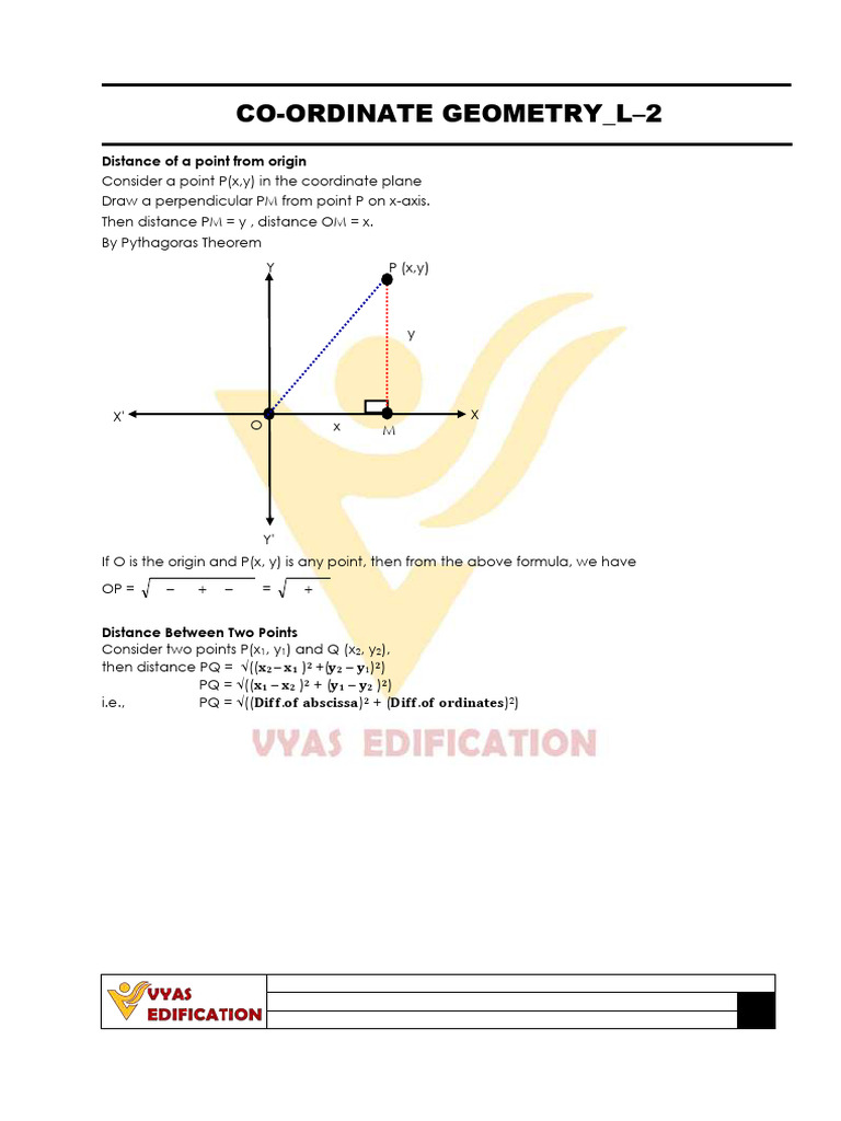 Co-Ordinate Geometry - 2 N 3 | PDF | Area | Classical Geometry