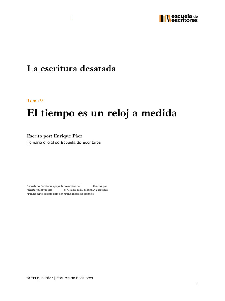 El Tiempo Es Un Reloj A Medida | PDF | Narración