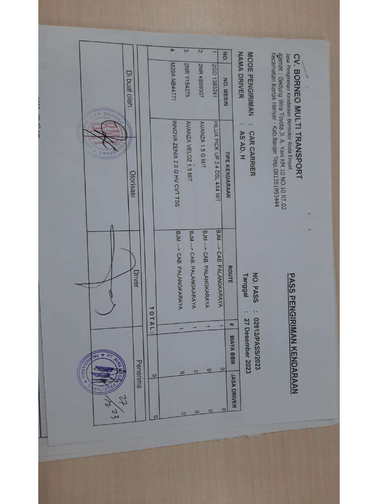 Surat Muatan Barang (2) | PDF