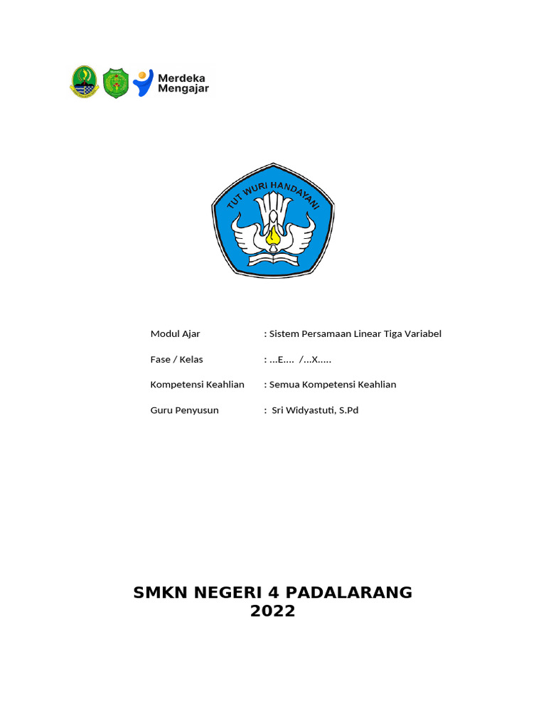 Modul Ajar SPLTV | PDF