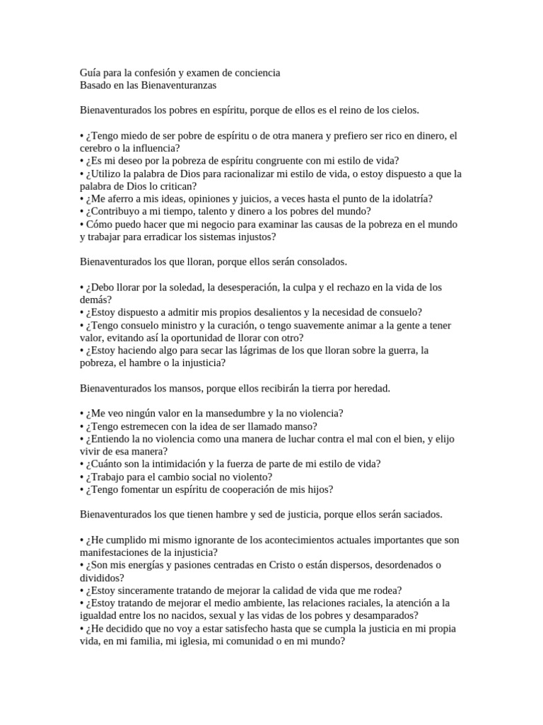 Guía para La Confesión y Examen de Conciencia | PDF