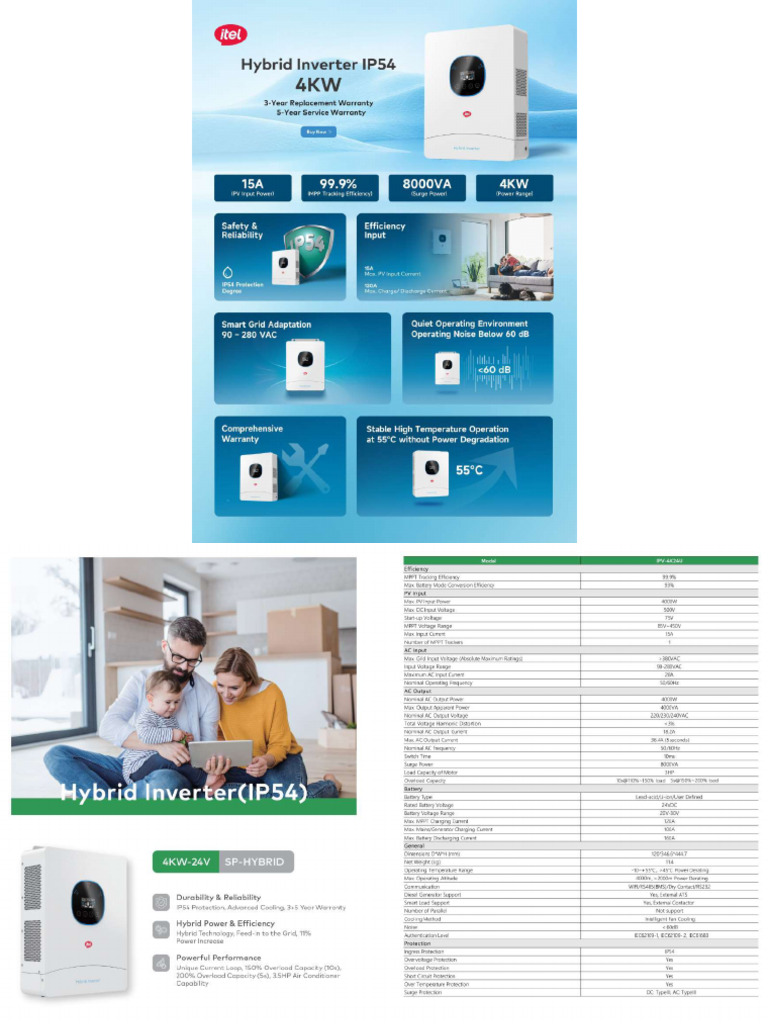 Itel Inverter 4kw 24v SP Hybrid Inverter | PDF