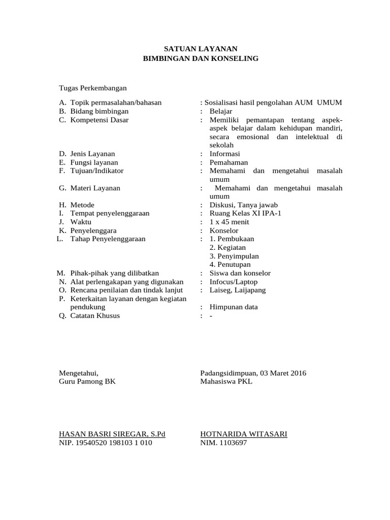 Layanan Bimbingan Sosialisasi AUM | PDF