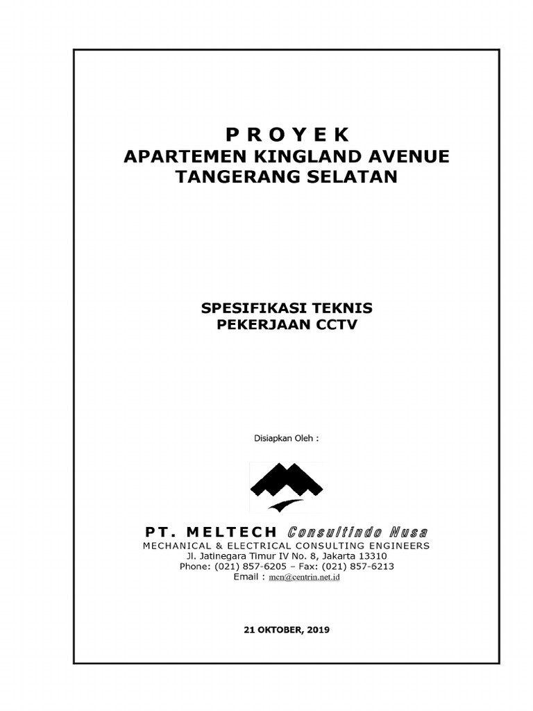 Spesifikasi Pekerjaan CCTV Kingland | PDF