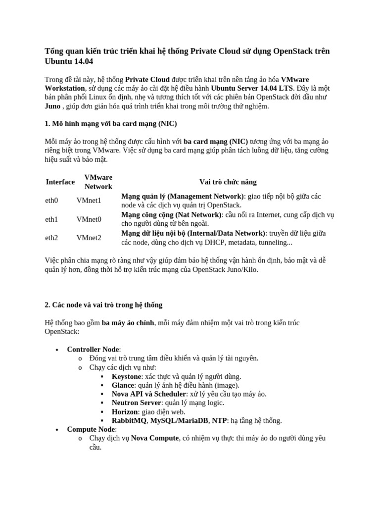 Tổng Quan Kiến Trúc Triển Khai Hệ Thống Private Cloud Sử Dụng OpenStack ...