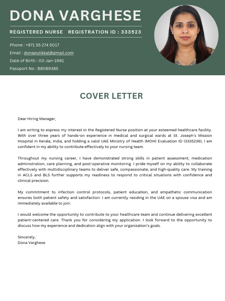 Dona Cover Letter UAE | PDF