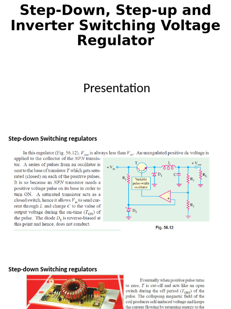 Step-Down, Step-Up and Inverter Switching Voltage Regulator | PDF