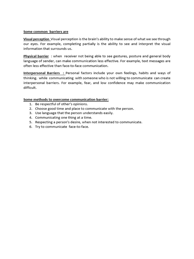 Overcoming Communication Barriers | PDF