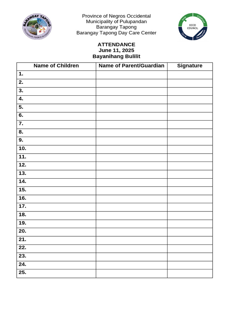 Parents Attendance Per Activity | PDF