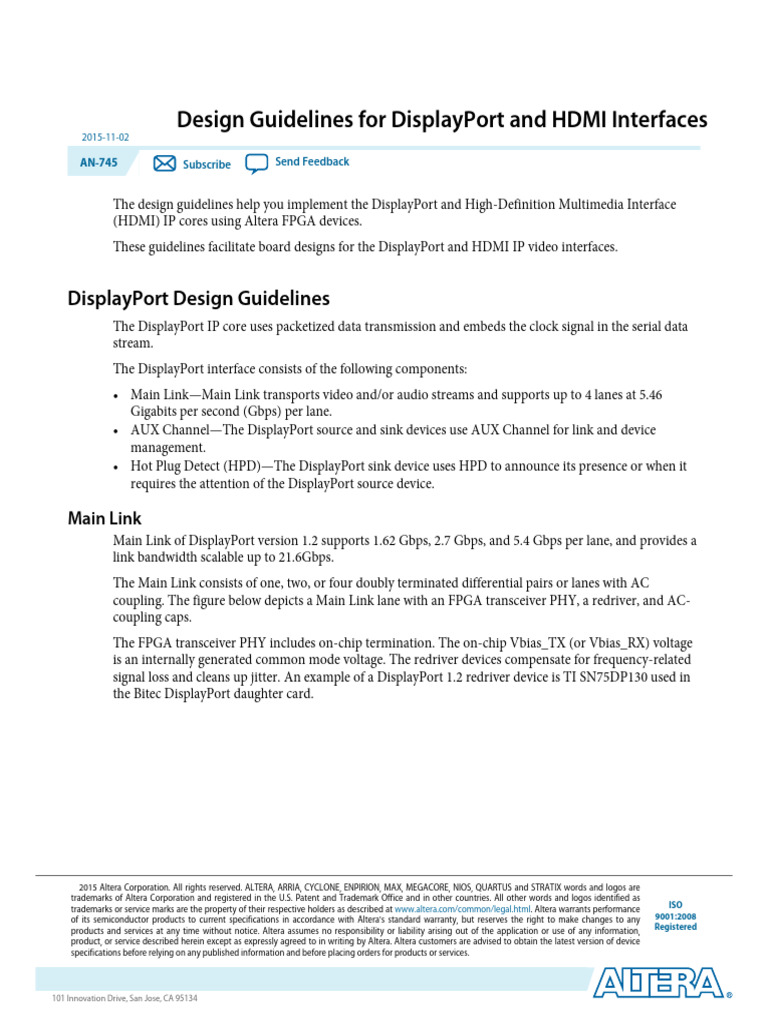 Hdmi Altera Appl Note | PDF | Hdmi | Manufactured Goods
