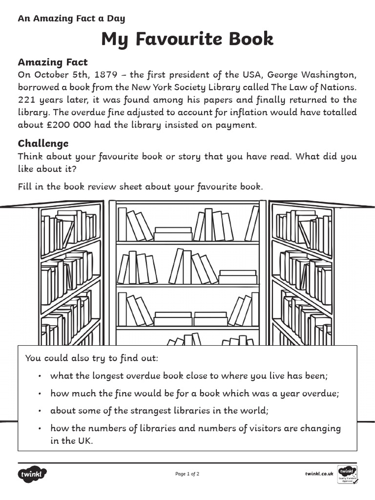 My Favourite Book Activity Sheet - Ver - 3 | PDF