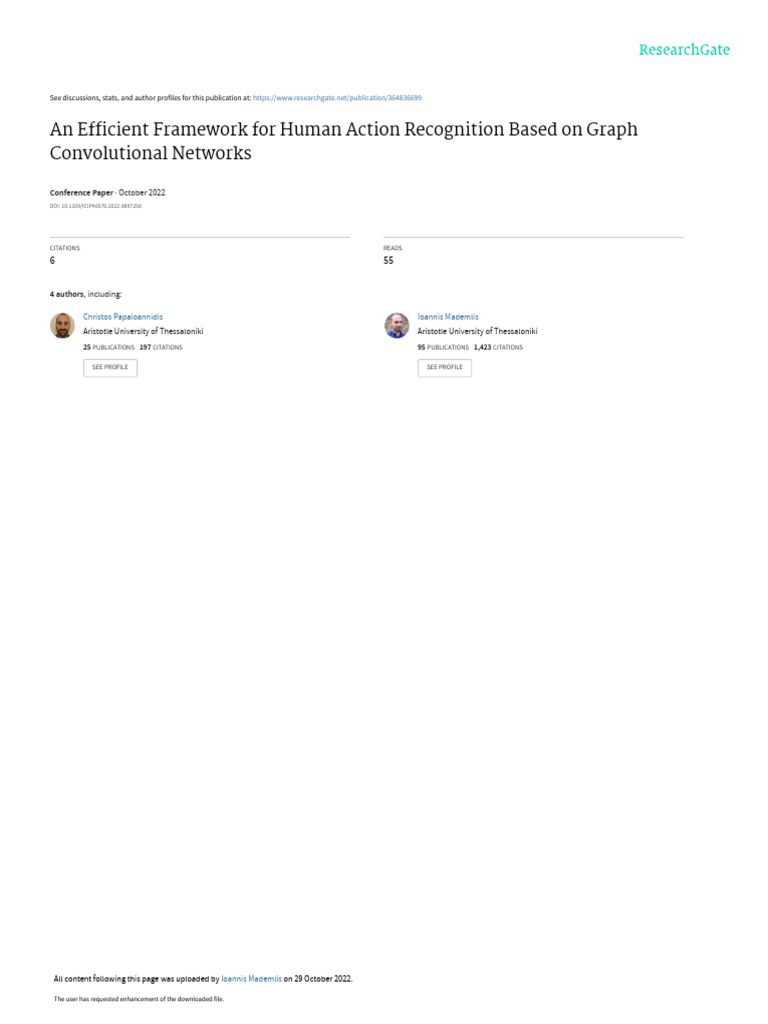 An Efficient Framework For Human Action Recognition Based On Graph Convolutional Networks | PDF ...