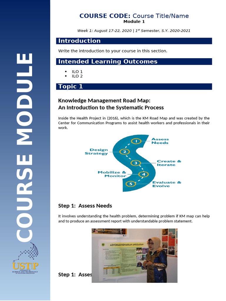 USTP Course Module Template (Maco1) | PDF | Knowledge Management ...