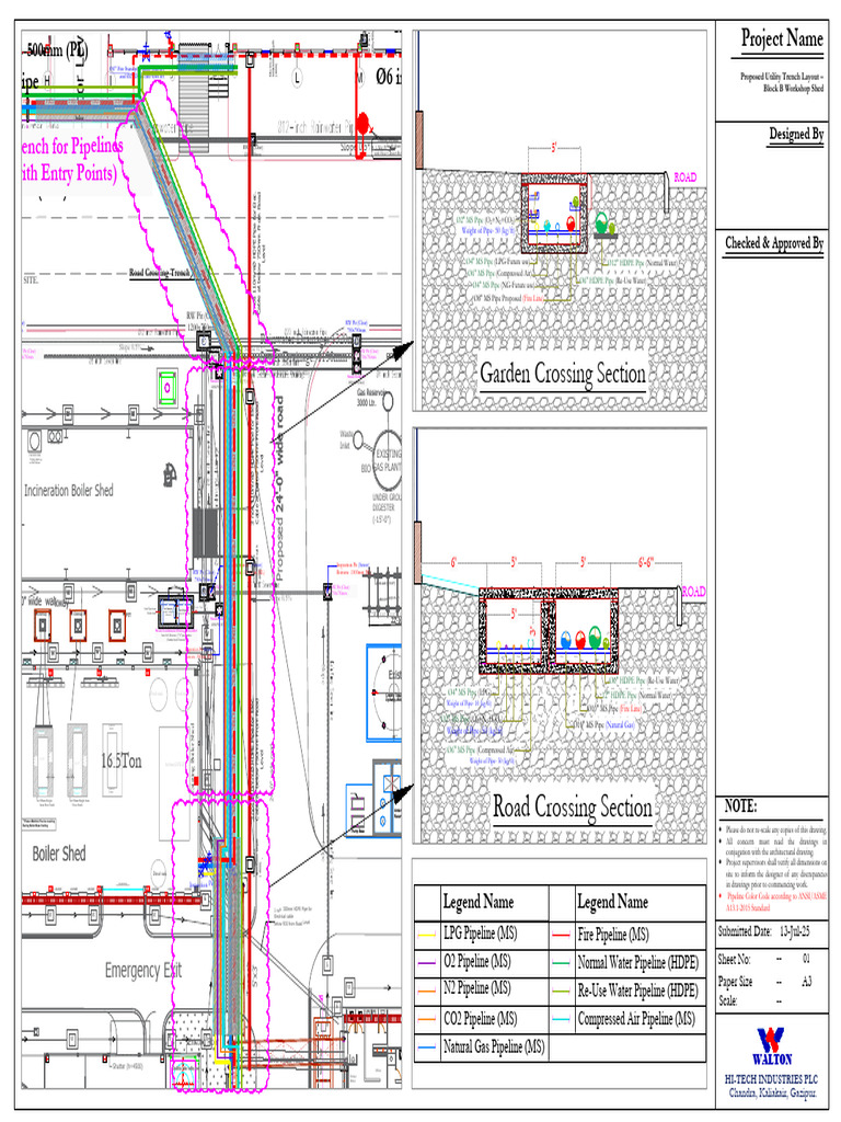 Utility Trench Layout - Block B Workshop Shed, Rev 03 | PDF ...