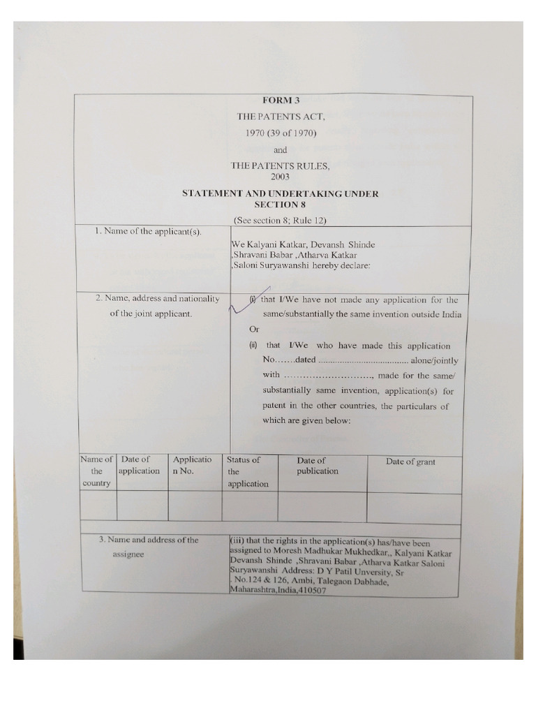 Form No. 3 Group No 101 | PDF