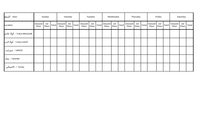 Weekly Beverage Tracking Sheet | PDF