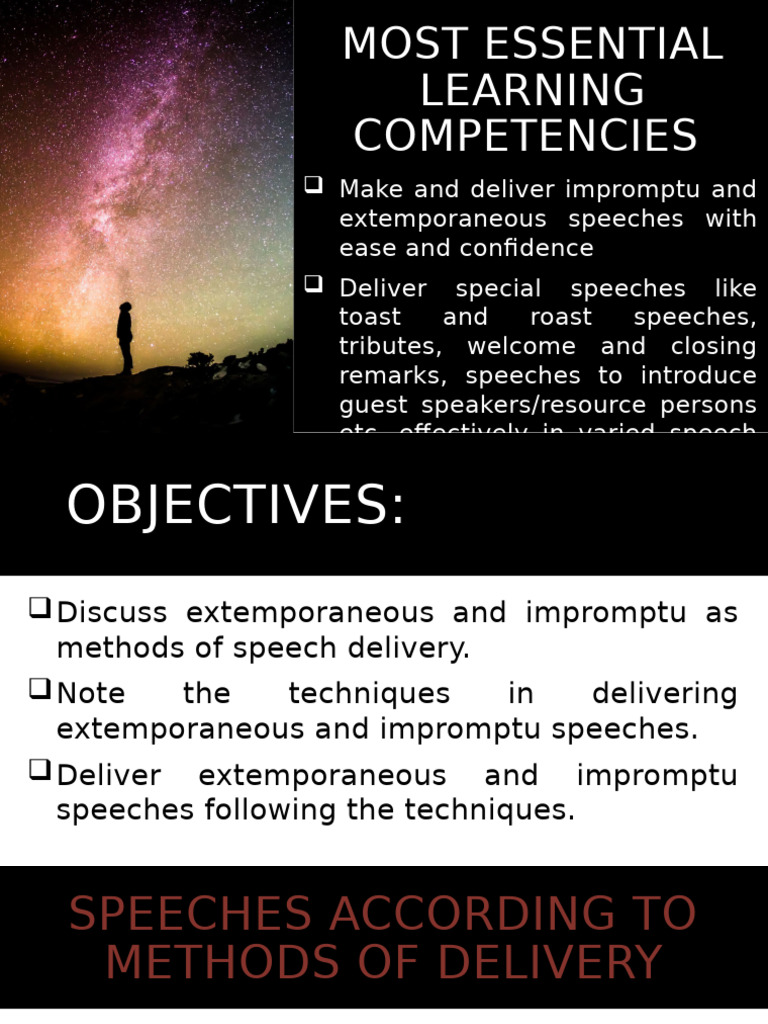 Extempo and Impromptu | PDF | Human Communication | Learning