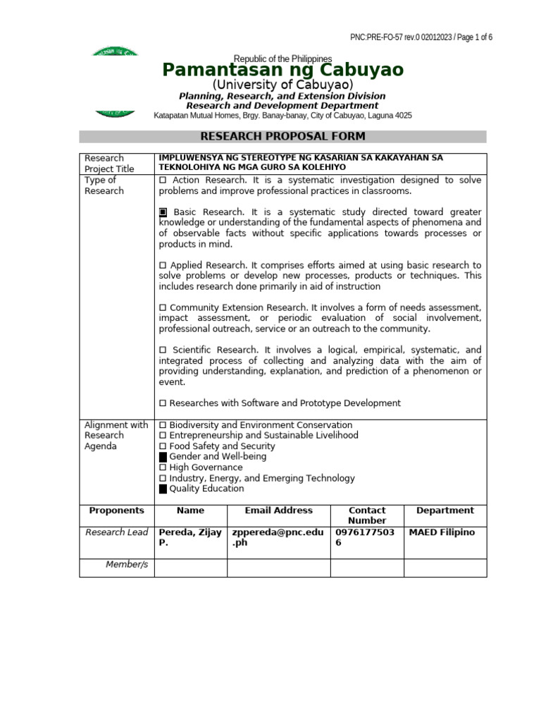Tw1 Concept Paper Format Template 3 | PDF